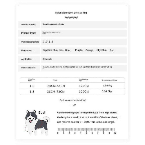 25-26 Dog Hand Holding Rope Chest Strap Nylon Clip Subnet Small And ...