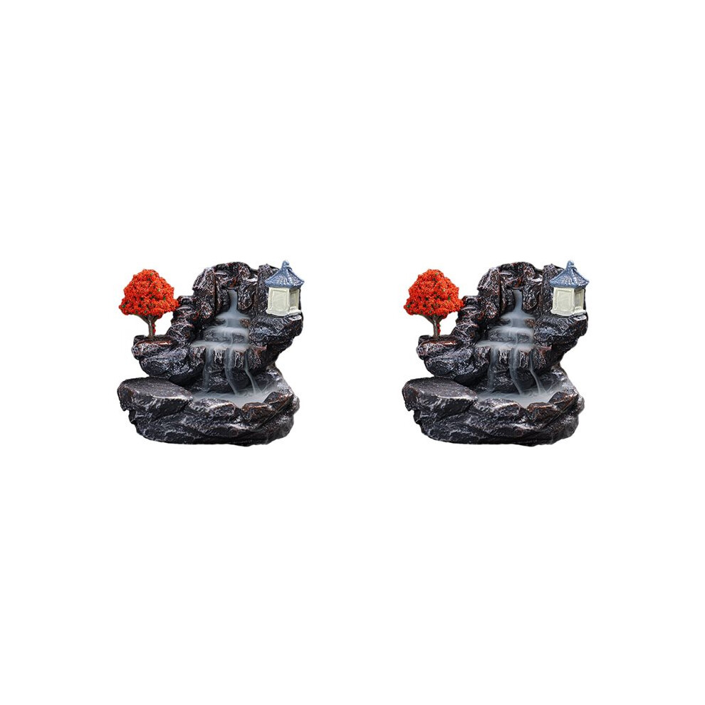 2X E Brûleur D'Encens Montagnes Rivière Cascade Parfum Cheminée Reflux ...