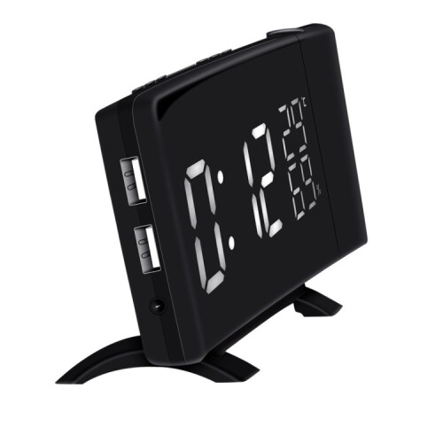 Three-color Projection Radio Alarm Clock USB Digital Alarm Clock ...