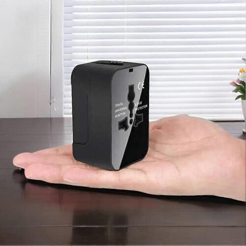 (Black) Universal International Travel Plug Adapter, Wall Charger ...