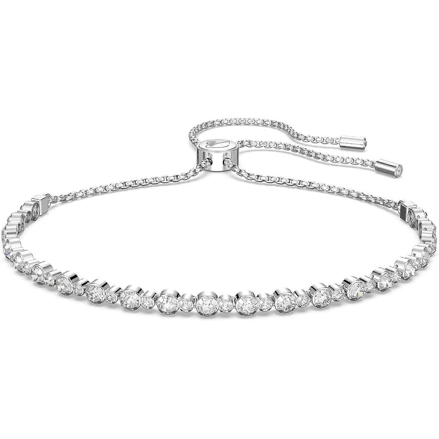 Matrix Tennis Soft Bracelet, Round Cut Clear Crystals, Rhodium and Rose ...