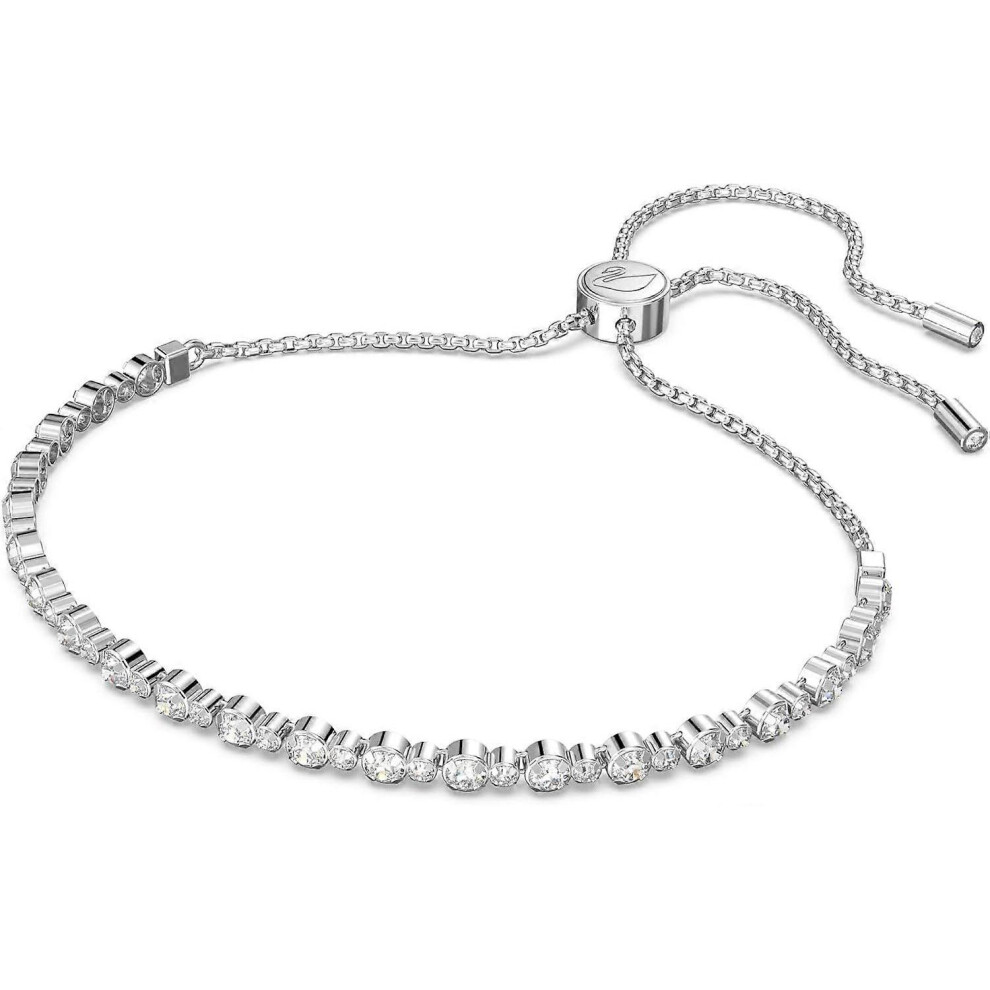 Matrix Tennis Soft Bracelet, Round Cut Clear Crystals, Rhodium and Rose ...