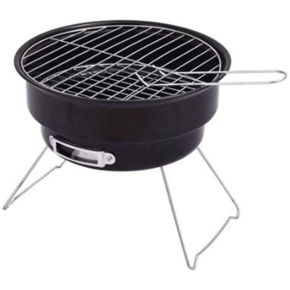 Small Round Portable Charcoal Grill for Outdoor Cooking, Compact BBQ ...