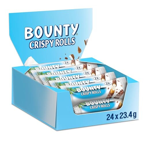 Bounty Crispy Rolls, Milk Chocolate, Coconut, Biscuit Snack bar, Single ...