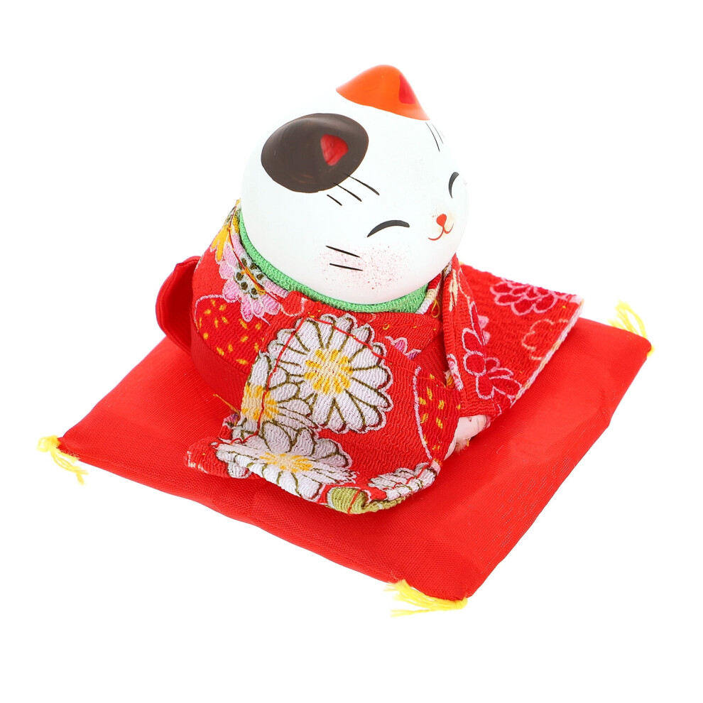 Red Japanese Maneki-Neko Cat Figurine 8 cm on OnBuy