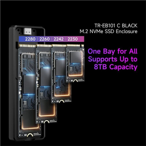TR-EB101 M.2 NVMe SSD Enclosure Type-C 3.2 Aluminum External Case for ...