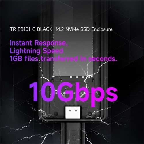 TR-EB101 M.2 NVMe SSD Enclosure Type-C 3.2 Aluminum External Case for ...
