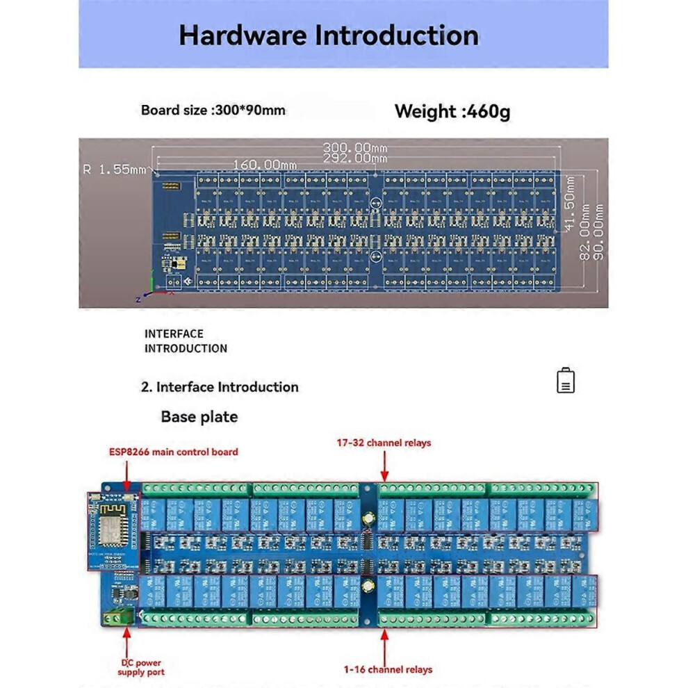 32 Channel Relay Module Development Board DC Power Supply WIFI ...