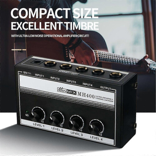 Sound Mixer Volume Control 4 Channel Line Mixer Low Noise Audio Sound ...
