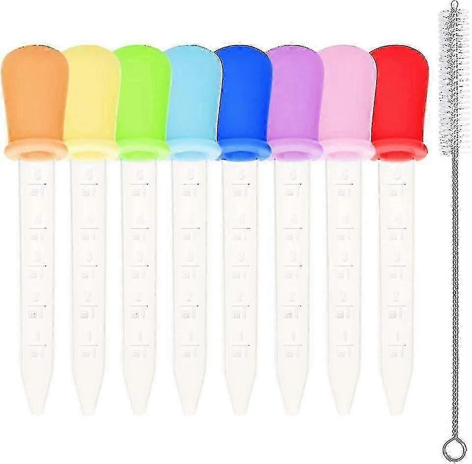 8 Pack 5ml Liquid Dropper Pipettes with Silicone Bulb Tip for Precise ...