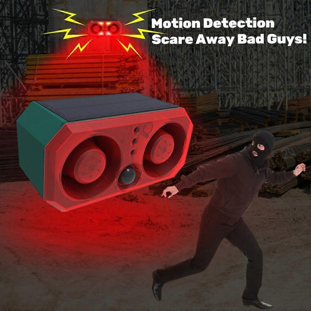 Super Loud Volume Solar Alarm Animal Repeller 2 Speakers Recording ...