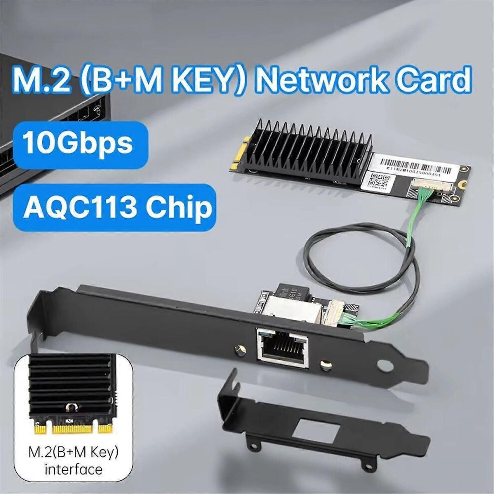 10Gbps AQC113 M.2 B+M to RJ45 Network Card Ethernet Adapter Single-Port ...