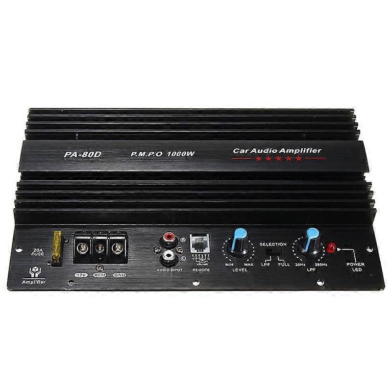 12V 1000W Mono Car Audio Power Amplifier Powerful Bass Subwoofers Amp ...