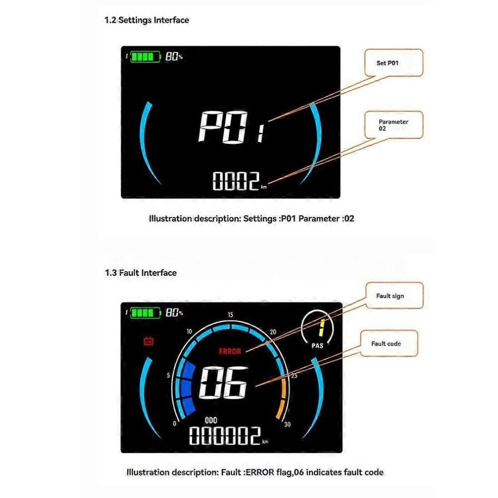 M808X Electric Bike Meter with LCD Screen, Ebike Display, UART Protocol ...