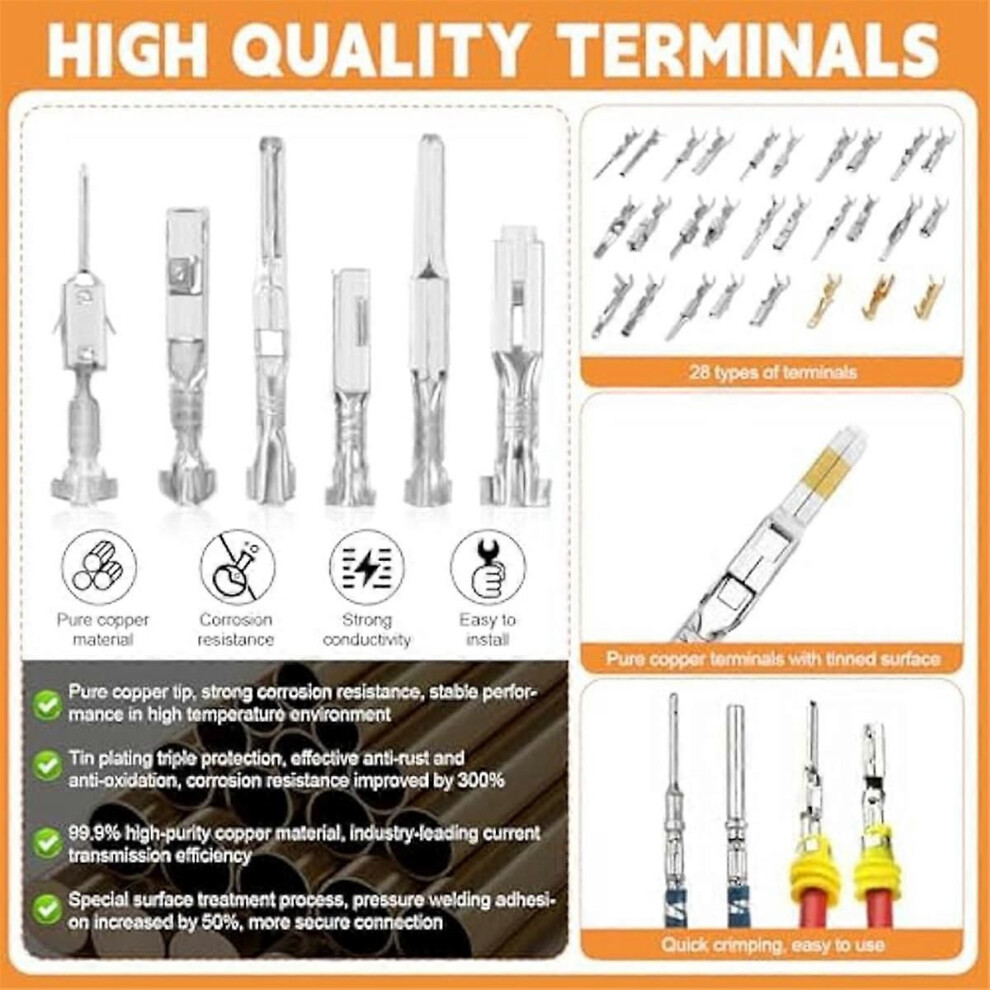 969Pcs Automotive Pin Connectors Kit,28 Types Electrical Terminal Pins ...