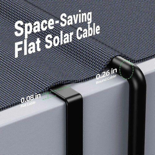 65cm/26IN/2.17ft 12AWG Flat Solar Panel Cable Window Balcony PV Flat ...