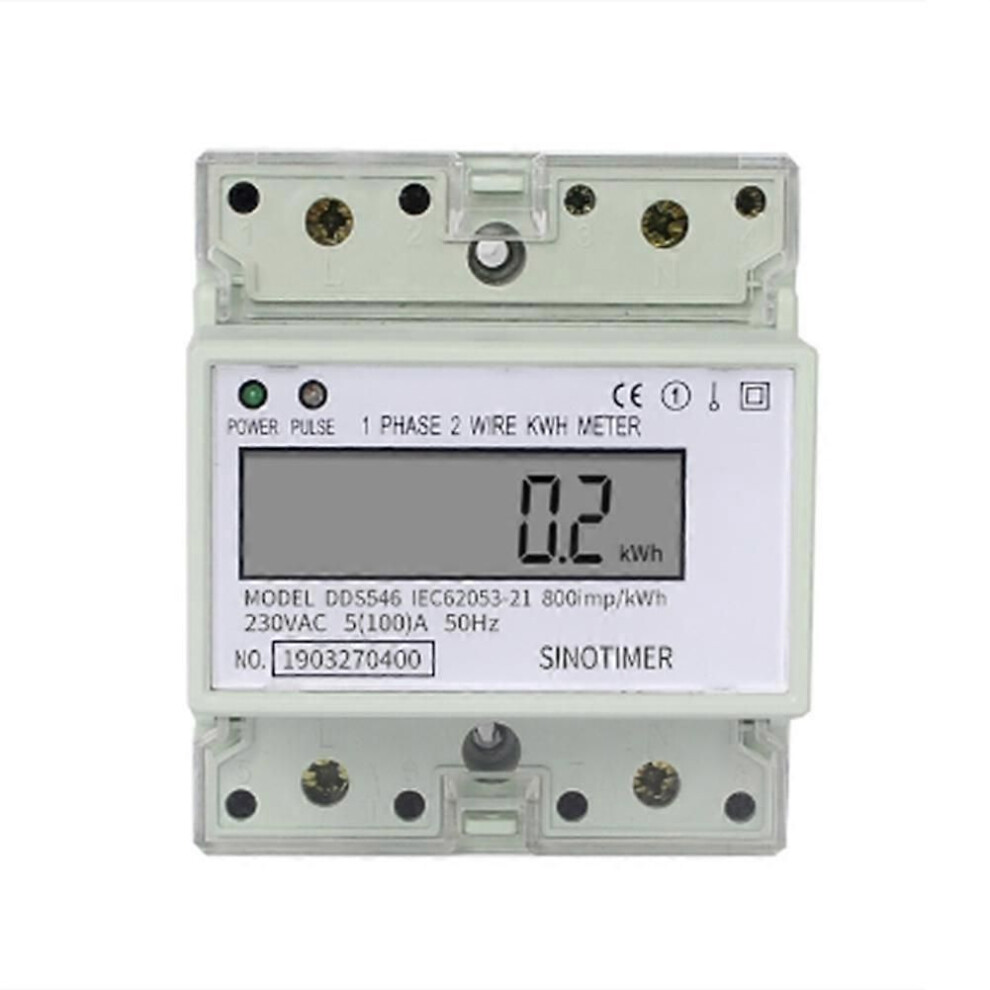 Contatore di energia elettrica monofase a due fili CA 220V 100A KWh ...