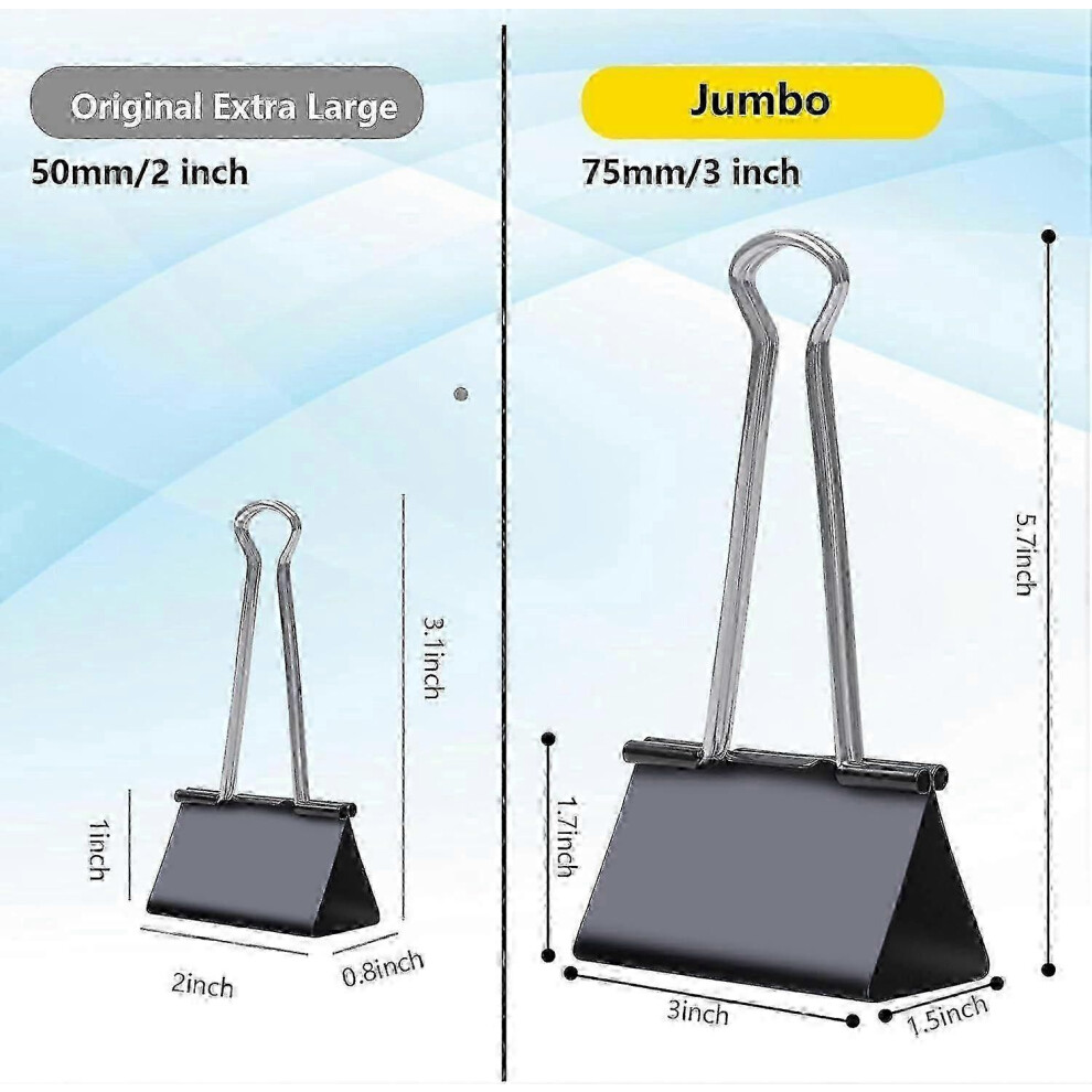 Jumbo Binder Clips 3 inch (6 Pcs) - Extra Large Office Supplies for ...