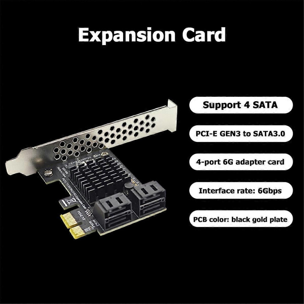 Asm1064 Chip Hard Disk Drive SSD Adapter Card 4 Port SATA III PCIe ...