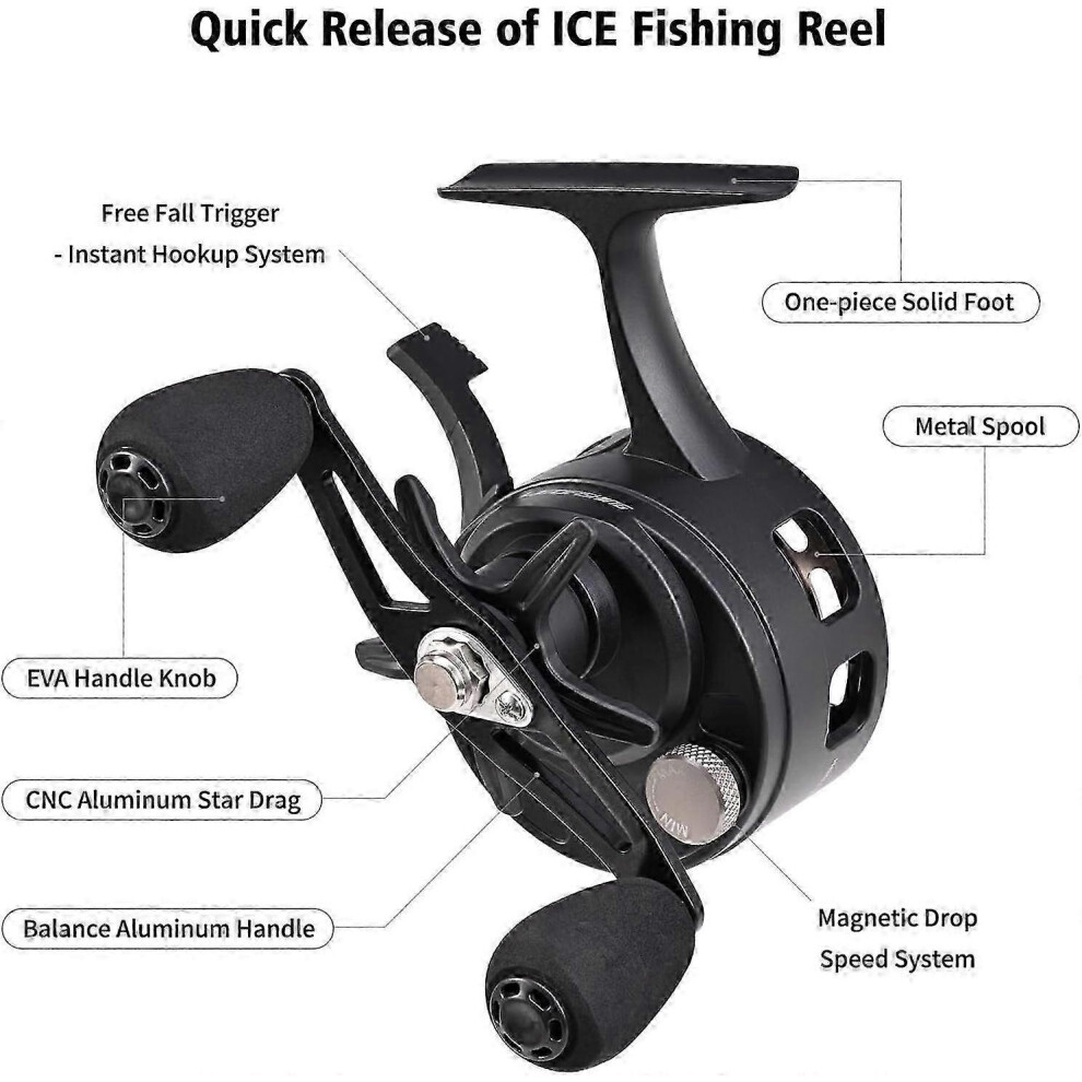 25-26 Ice Fishing Reels 3.2:1 Gear Ratio Ultra Smooth 31 Ball Bearings ...