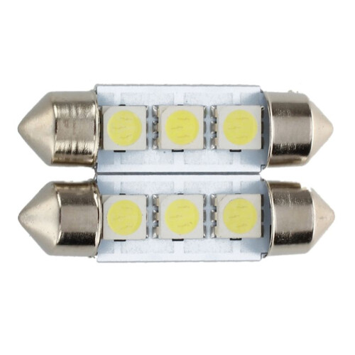 20 X C5W 3 LED SMD 5050 36mm Xenon Weisse Birnen Platten Festoons ...