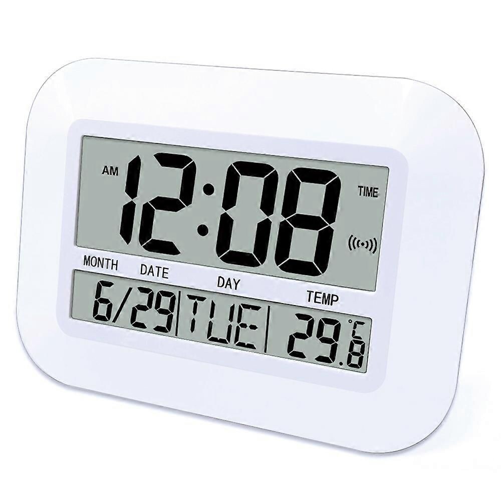 Digital Wall Clock Battery Operated Simple Temperature Calendar Date ...