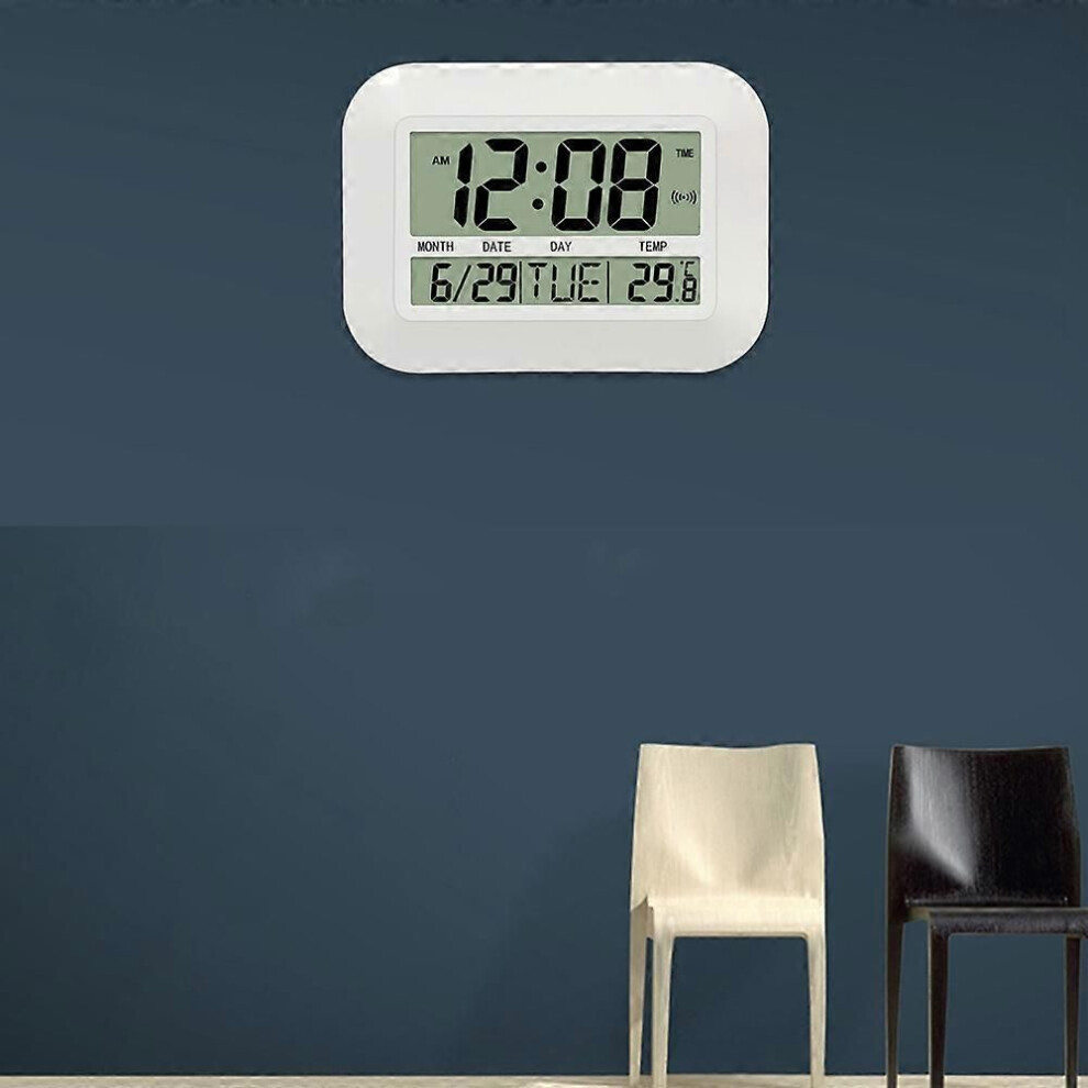 Digital Wall Clock Battery Operated Simple Temperature Calendar Date ...