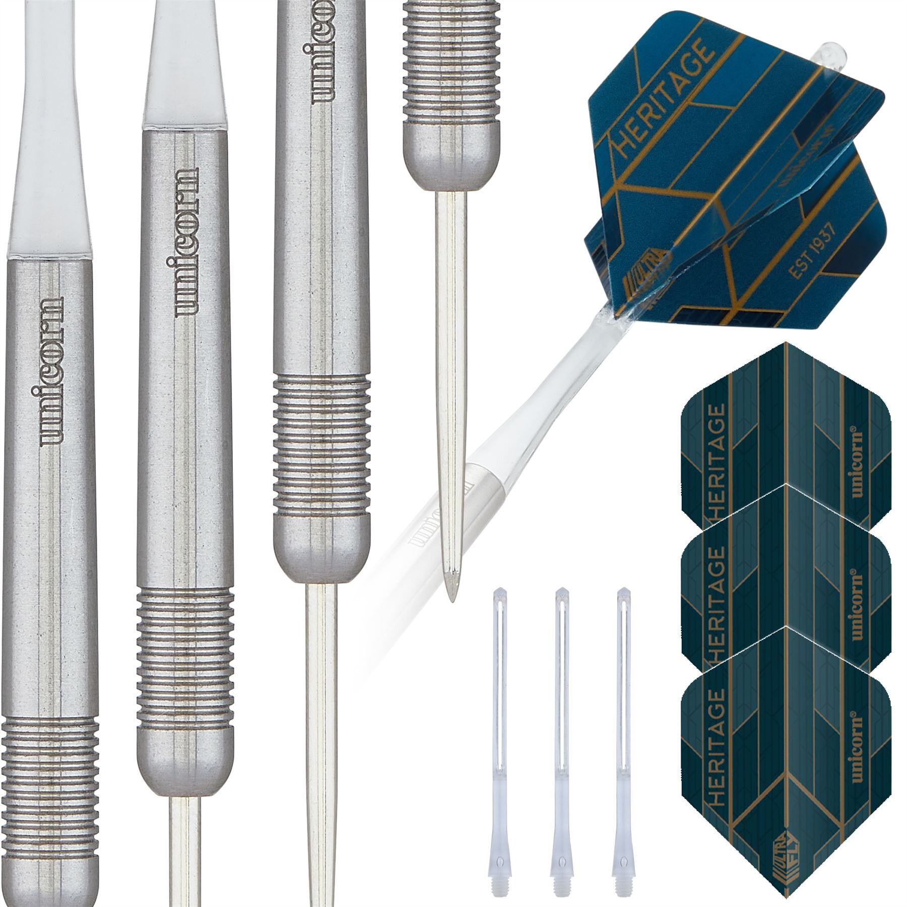 Unicorn Heritage T90 1976 Steel Tip Darts 90% Tungsten Classic Barrel ...