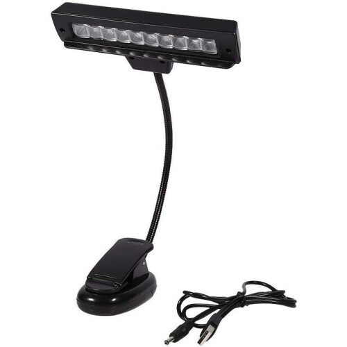 2025 New Clip On Book Light, Portable 10 LED Clip-On Music Stand Clamp ...