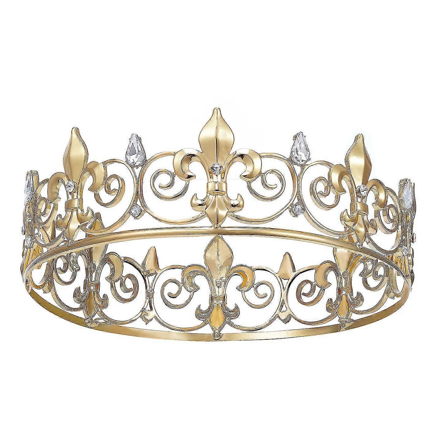Royal King Crown for Men - Metal Prince Crowns And Tiaras, Full Round ...