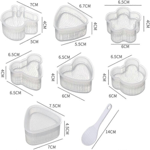 Sushi Making Kits,8 Pcs Acsergery Gift Onigiri Mould Sushi Mold Set ...