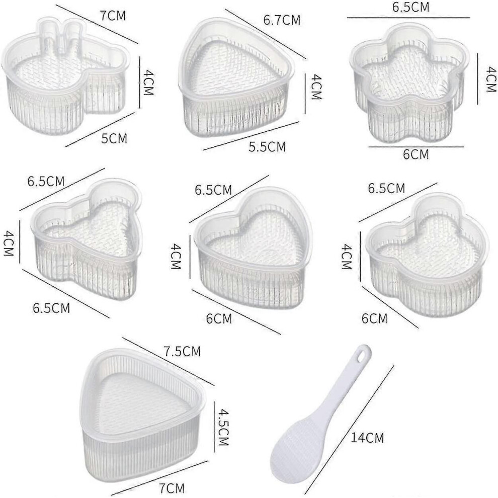 Sushi Making Kits,8 Pcs Acsergery Gift Onigiri Mould Sushi Mold Set ...