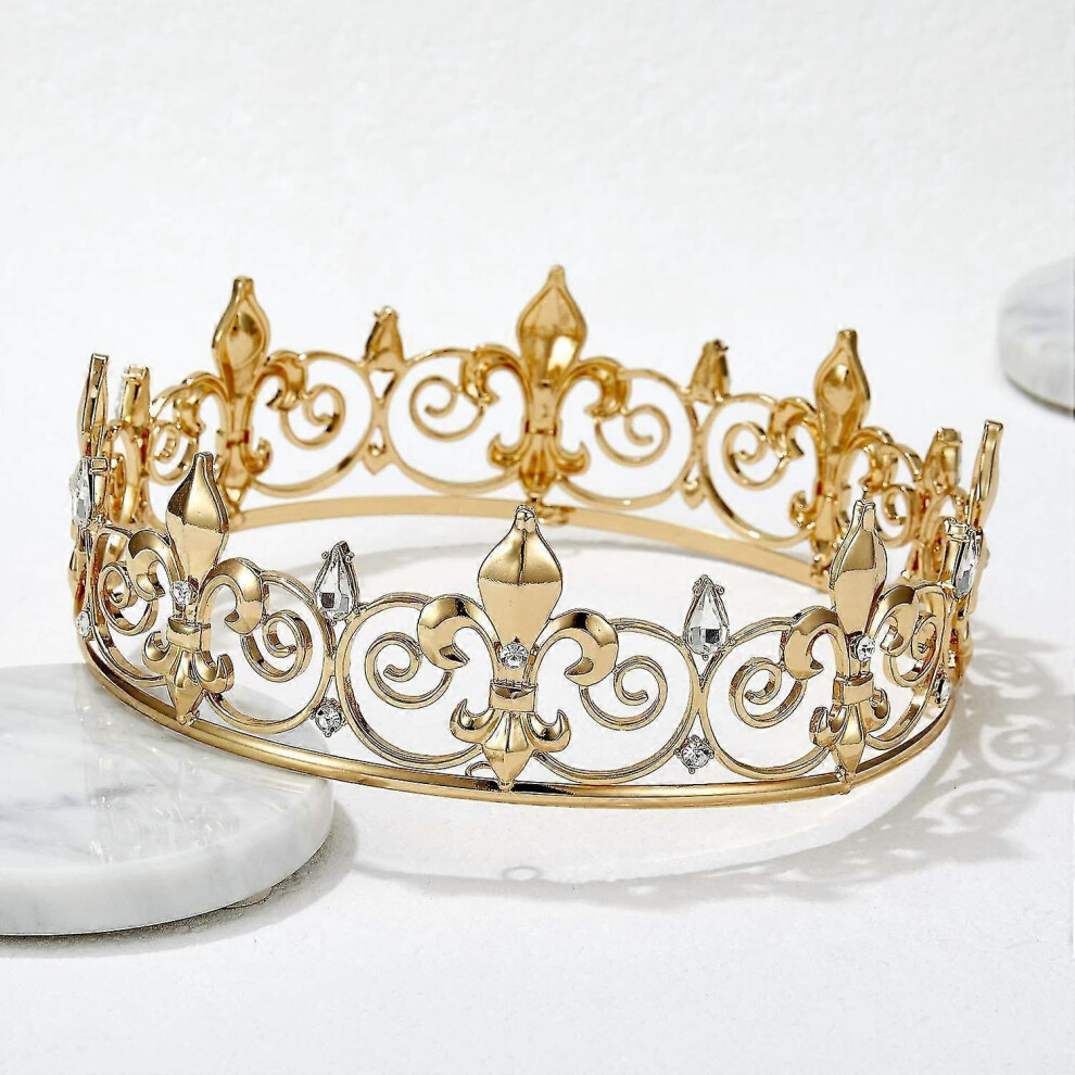 Royal King Crown for Men - Metal Prince Crowns And Tiaras, Full Round ...