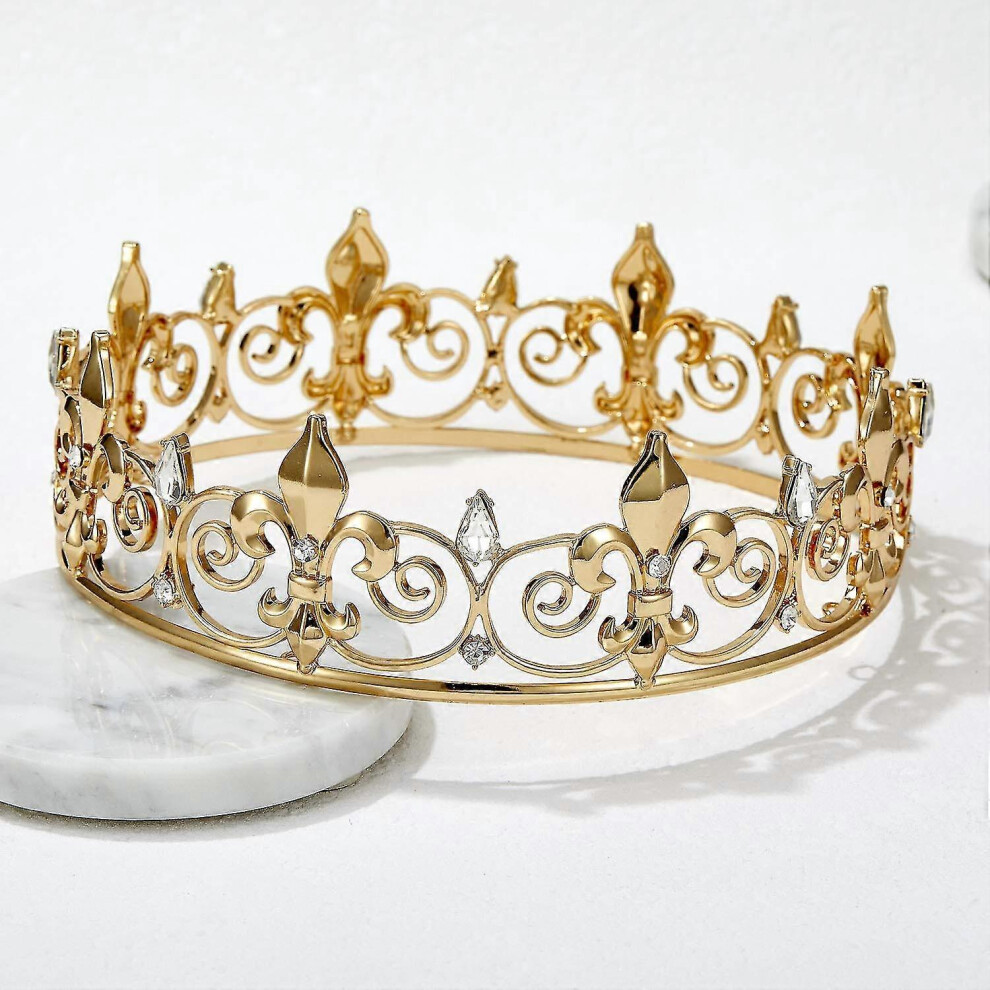 Royal King Crown for Men - Metal Prince Crowns And Tiaras, Full Round ...