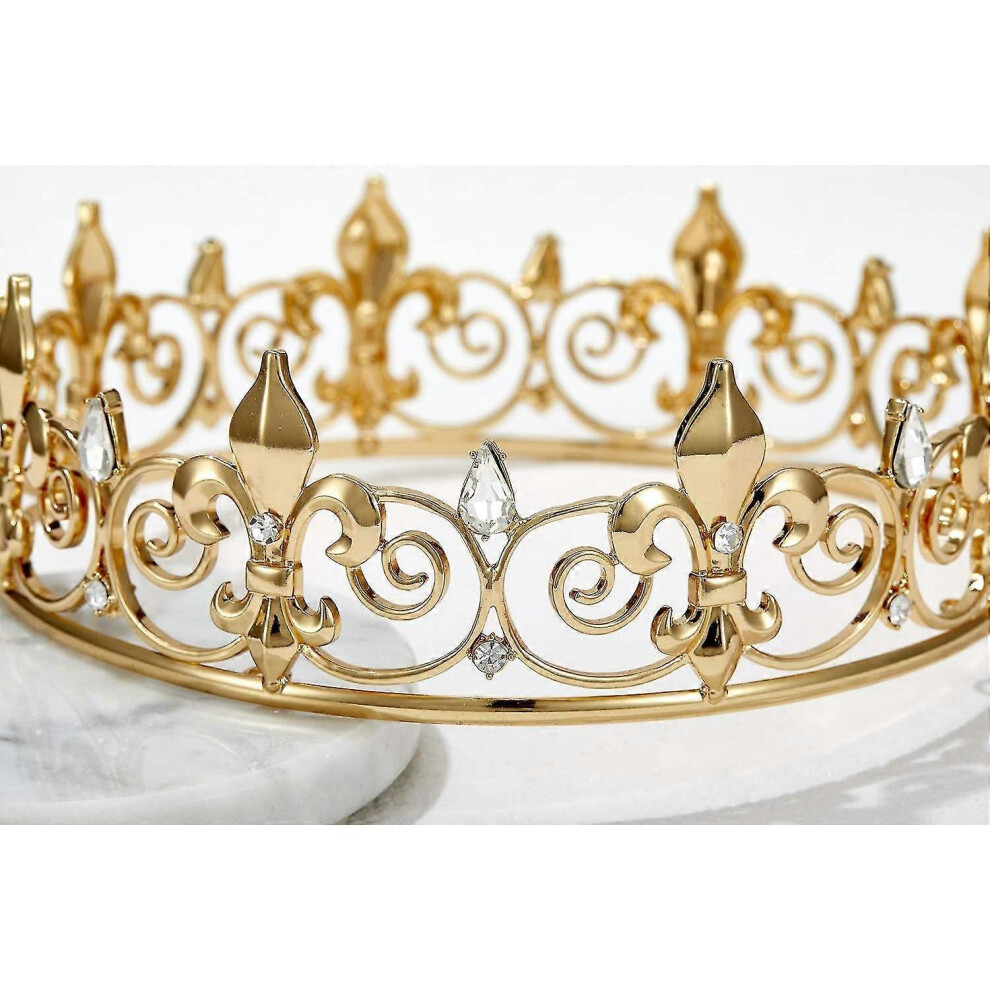 Royal King Crown for Men - Metal Prince Crowns And Tiaras, Full Round ...