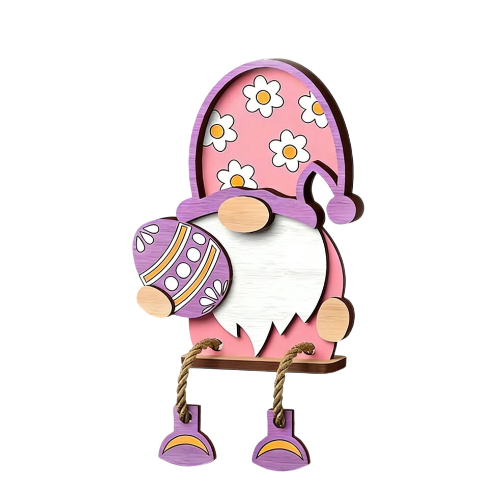 Wooden Easter Gnome Figurine with Dangling Legs on OnBuy