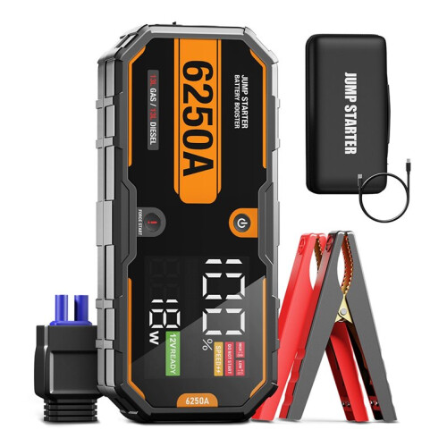 6250A Car Battery Jump 12V Booster PD65w 26000mAh Battery Car 13L for ...