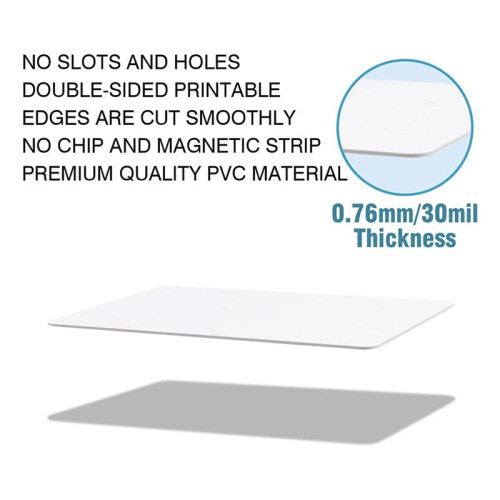 200 Pack Premium Blank PVC Cards, CR80 30Mil Graphic Quality White ...