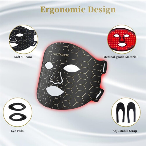 Red Light Therapy for Face & Neck, Red Light Mask with 850nm NIR, 7-1 ...
