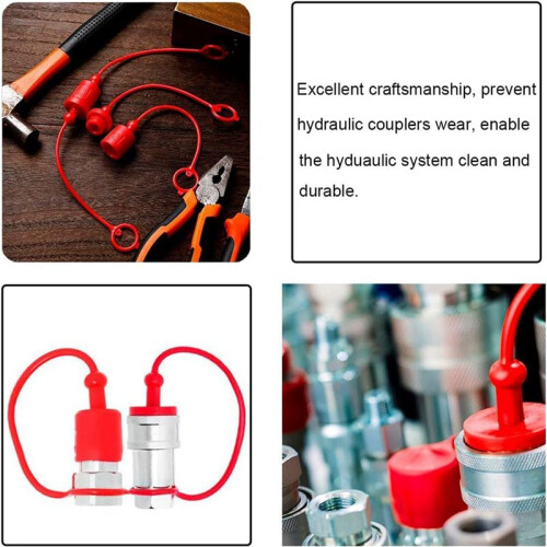 8 Sets Hydraulic Quick Coupler Male Dust Cap and Female Plug Cover ...