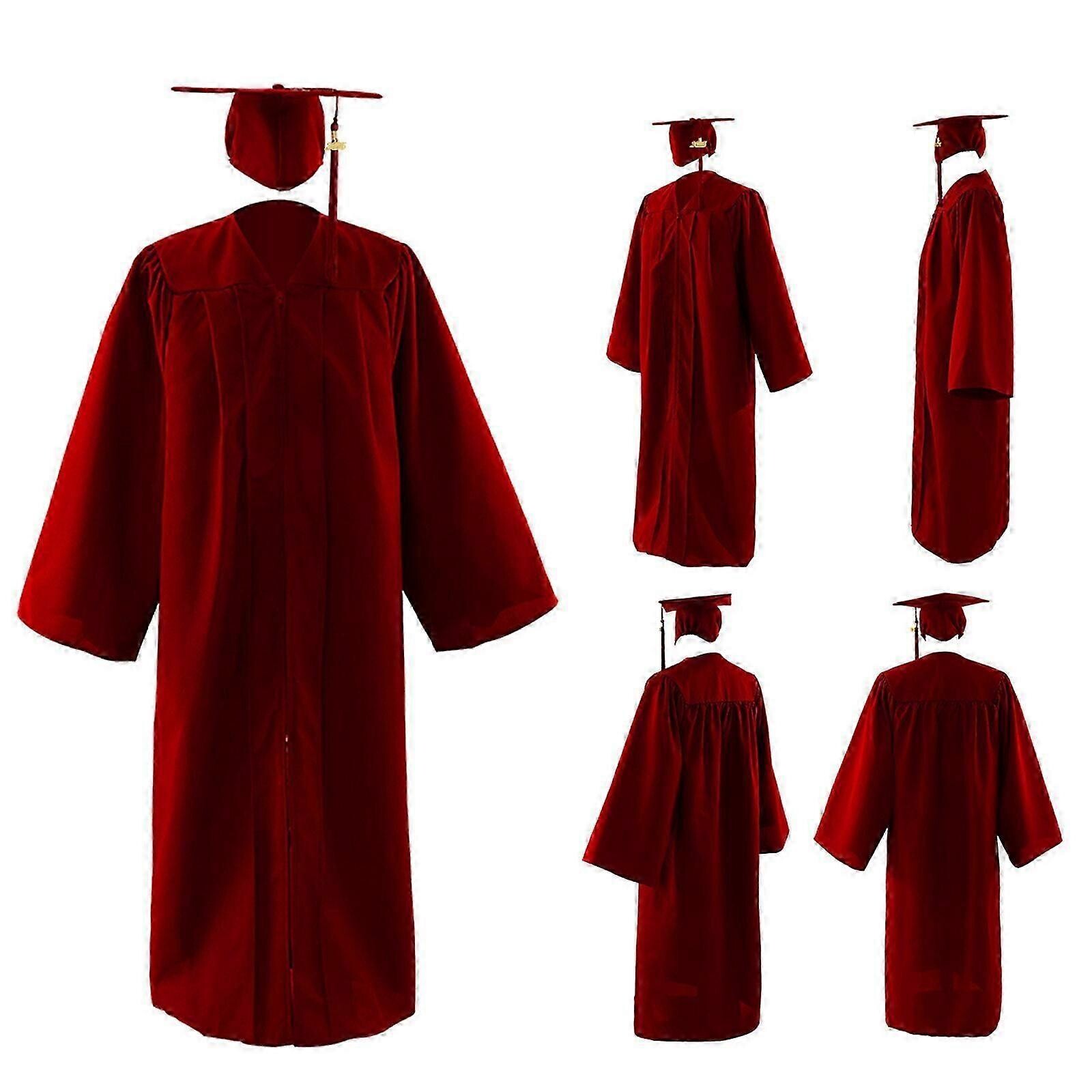 (Navy blue, M) Graduation Gown And Caps Tassels Set 2025 Adult ...