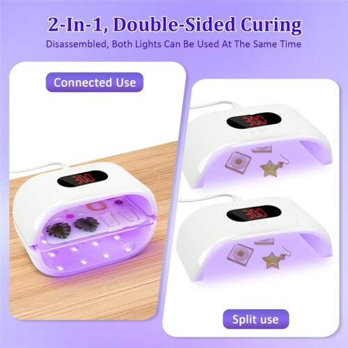 UV Light for Resin, Sided UV Light with UV Flashlight, 3-Speed Timer ...