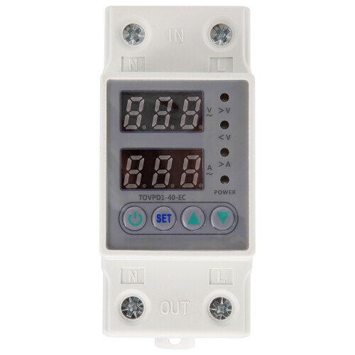 Din Rail Dual Display Adjustable over Voltage Current and Under Voltage ...