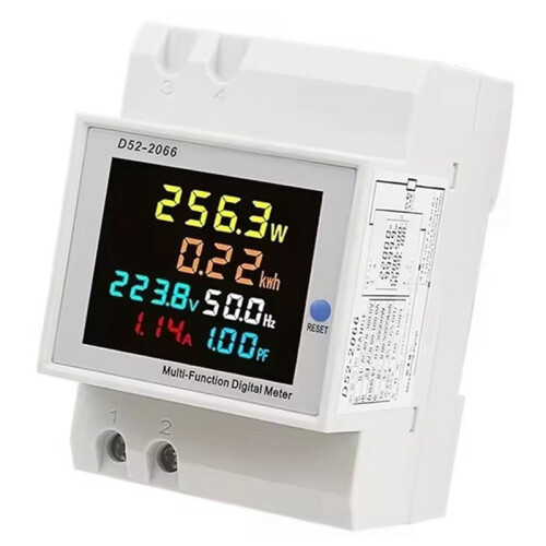 D52-2066 Meter Din Rail Electricity Usage Monitor 100A Voltmeter ...