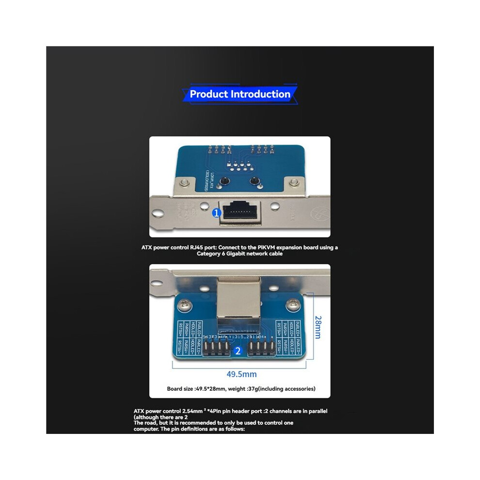PiKVM ATX Power Board PCIe Adapter Card for Raspberry Pi PiKVM Computer ...
