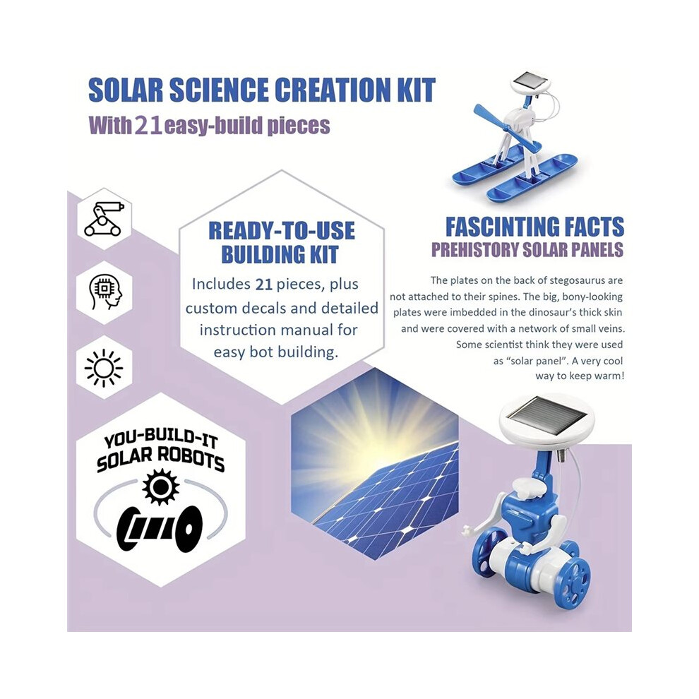 6-in-1 Solar Science Set Educatieve DIY Robot Kit Speelgoed op Licht ...