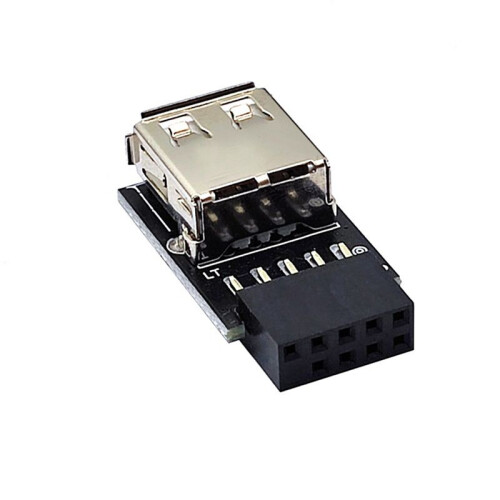 5X 9Pin to 1 Port USB Adapter Connector PC Internal Motherboard 9Pin to ...