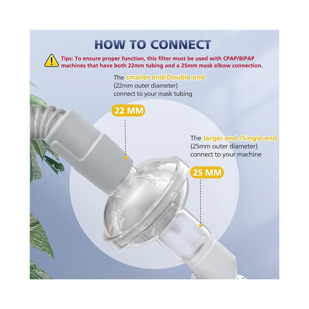 12 Pcs CPAP Inline Filters, Universal Inline CPAP Filter for BiPAP ...