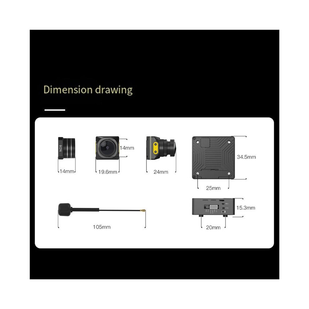 Moonlight KIT HD VTX 4K-Kamera mit Integriertem Gyroskop und Gyroflow ...