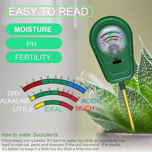 Soil Test Kit, Soil Moisture Meter/Soil Ph Meter/Fertility Soil Tester ...